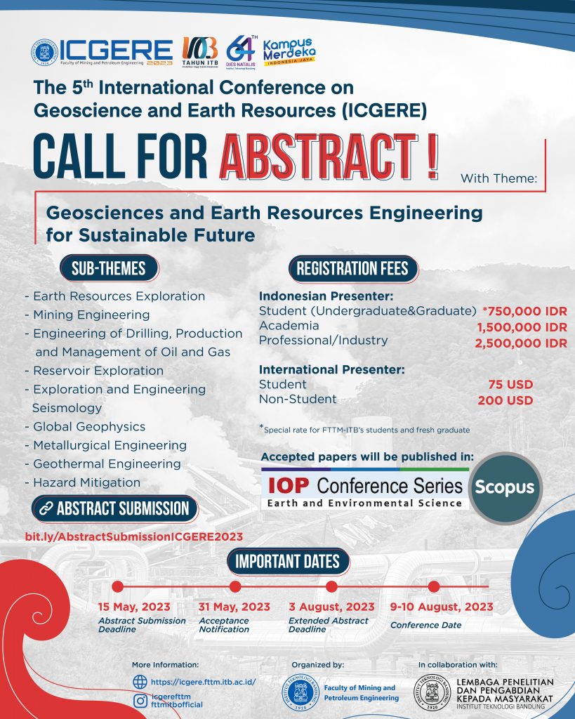 5th International Conference on Geoscience and Earth Resources (ICGERE ...
